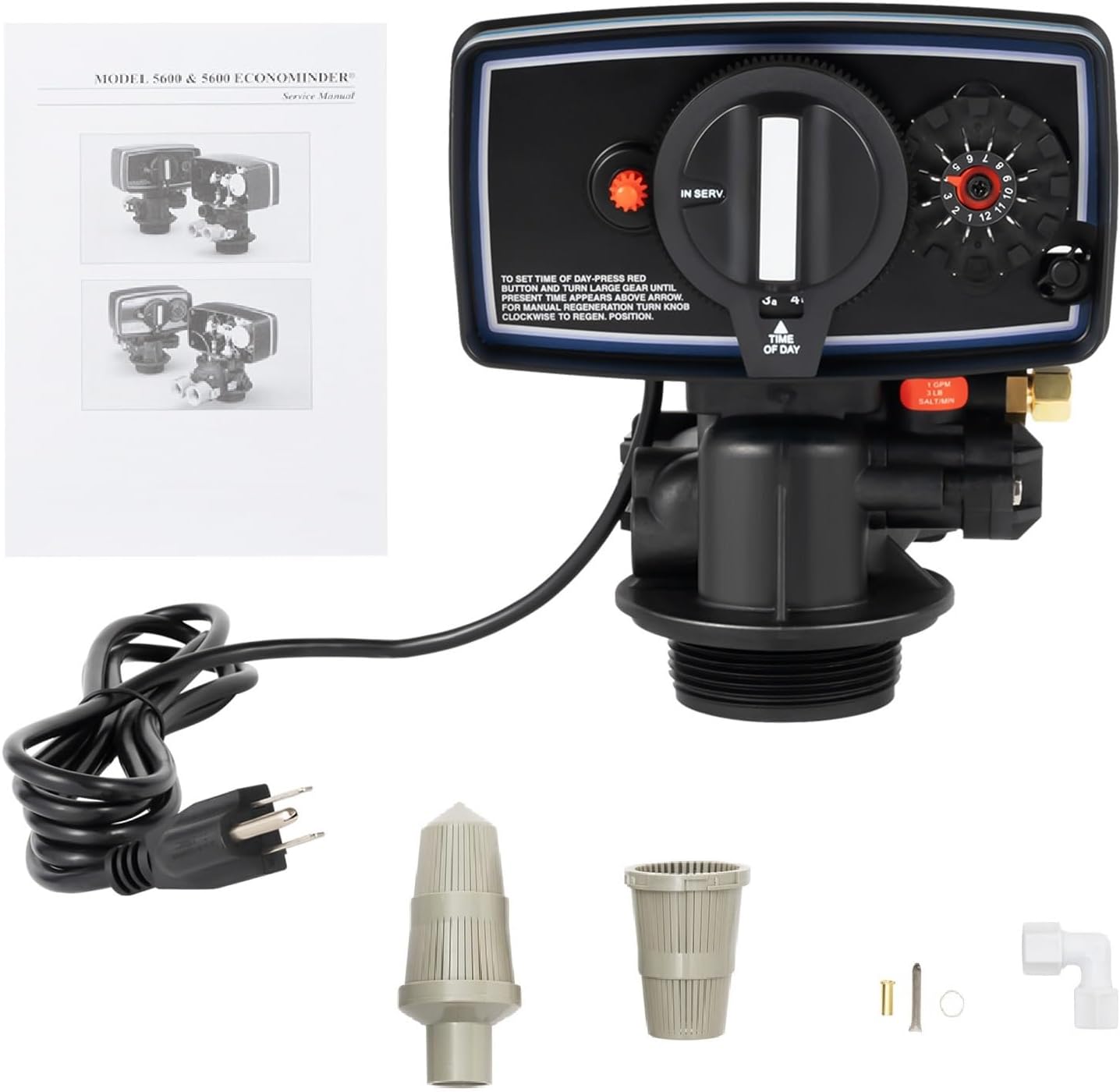 110V Timer Valve Whole House Water Softener Valve 12-Day Time Clock ...