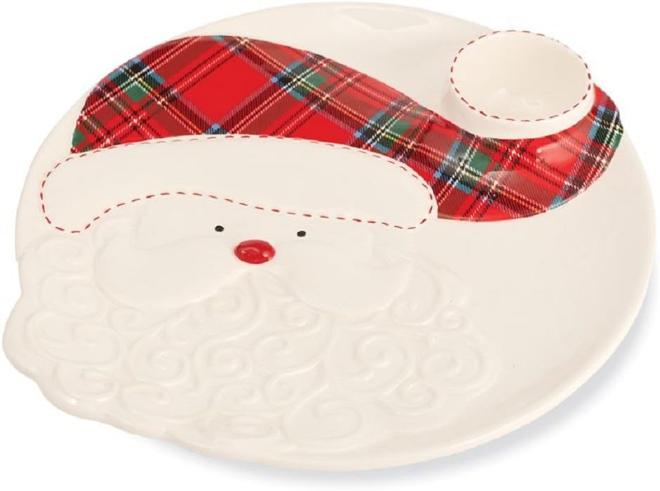 Amazon.com | Mud Pie Santa Tartan Platter Chip and Dip, Muli: Chip ...