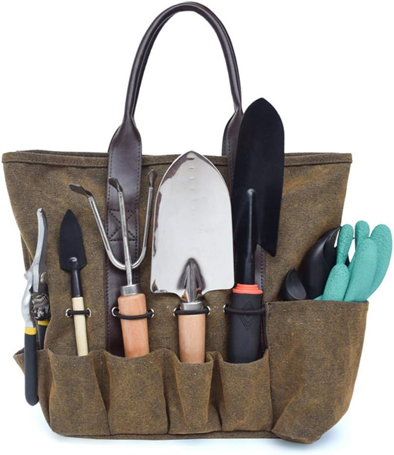 Amazon.com : Kani Gardening Tote Bag, Canvas Garden Tools Bag, Heavy ...