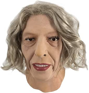 Amazon.com: HENGYUTOYMASK Female Full Head Human Latex Mask Old Women ...