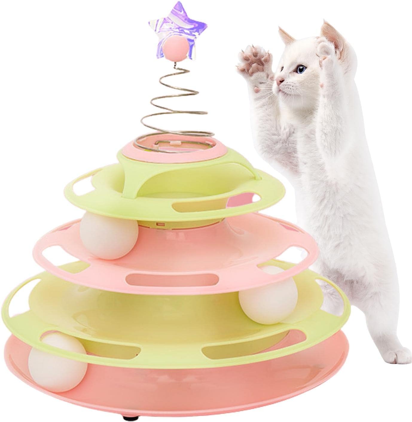 Blue Fish Cat Ball Track,Interactive Cat Toy Ball Track | Funny Roller ...