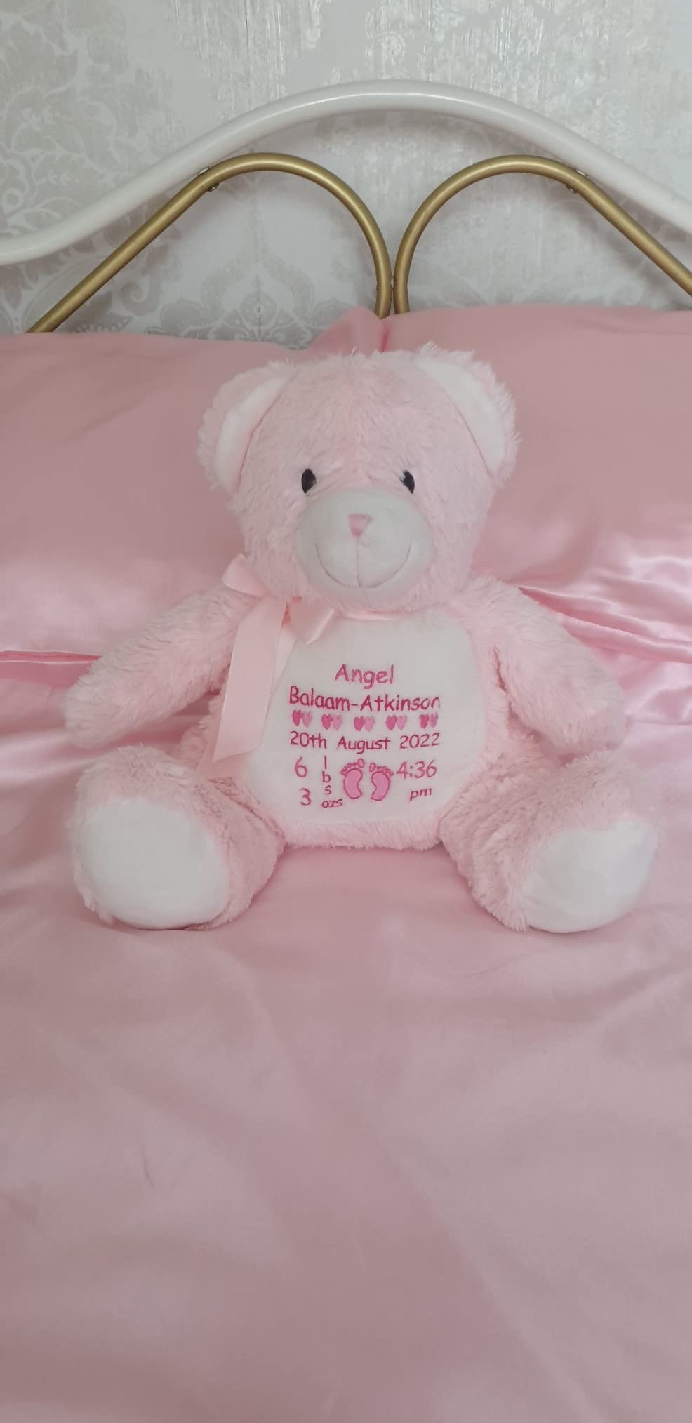 Mumbles Personalised Teddy Bear New Baby Girl Gift Newborn Baby Shower ...