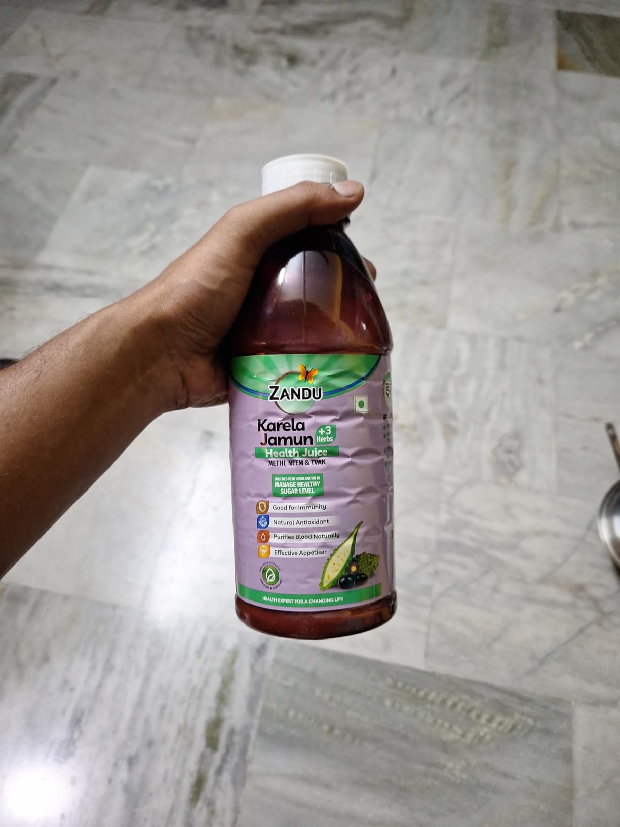 Zandu Karela Jamun Juice 1L,Controls Blood Sugar,Diabetes Care,With 3 ...