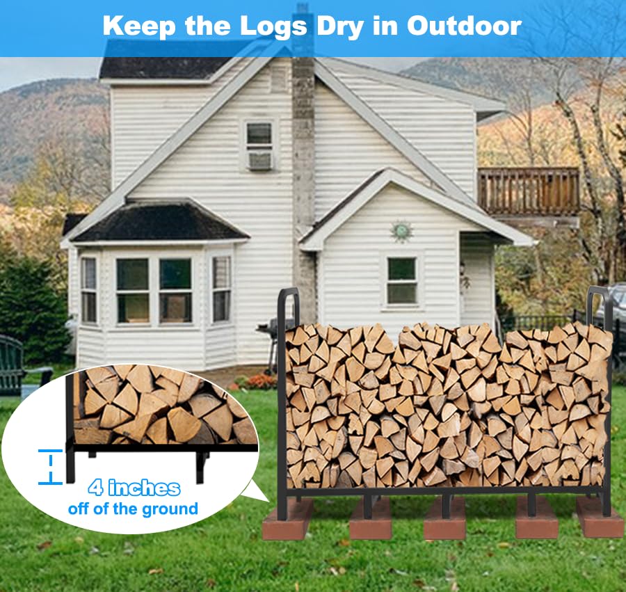 Snapklik.com : 5.3ft Firewood Rack Holder, Adjustable Heavy Duty Fire ...