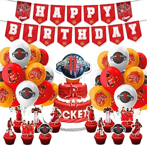 Amazon.com: Houston Rockets Birthday Party Decorations NBA Basketball ...