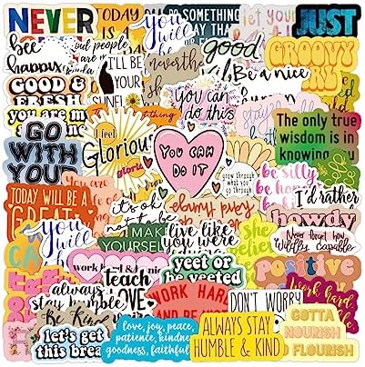 Amazon.com: 100 Pcs Inspirational Sentence Doodle Stickers Vinyl ...