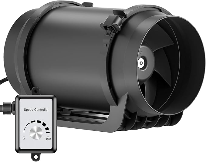 6 Inch Inline Duct Fan, HG POWER 469 CFM Booster Fan with Variable ...