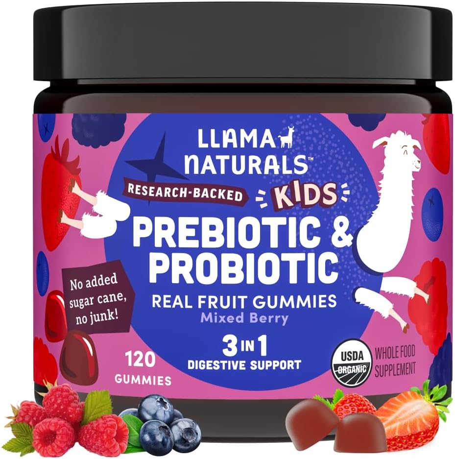 Amazon.com: Llama Naturals Real Fruit Prebiotic & Probiotic Kids ...