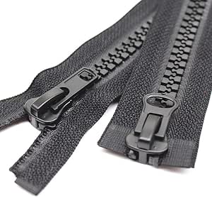 Amazon.com: MebuZip #10 79 Inch Two Way Separating Jacket Zipper Heavy Duty Plastic Zipper Black ...