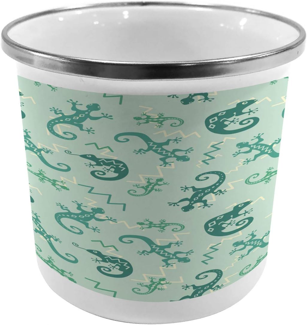 Amazon.com: Ambesonne Reptile Metal Camping Cup, Exotic Lizards ...