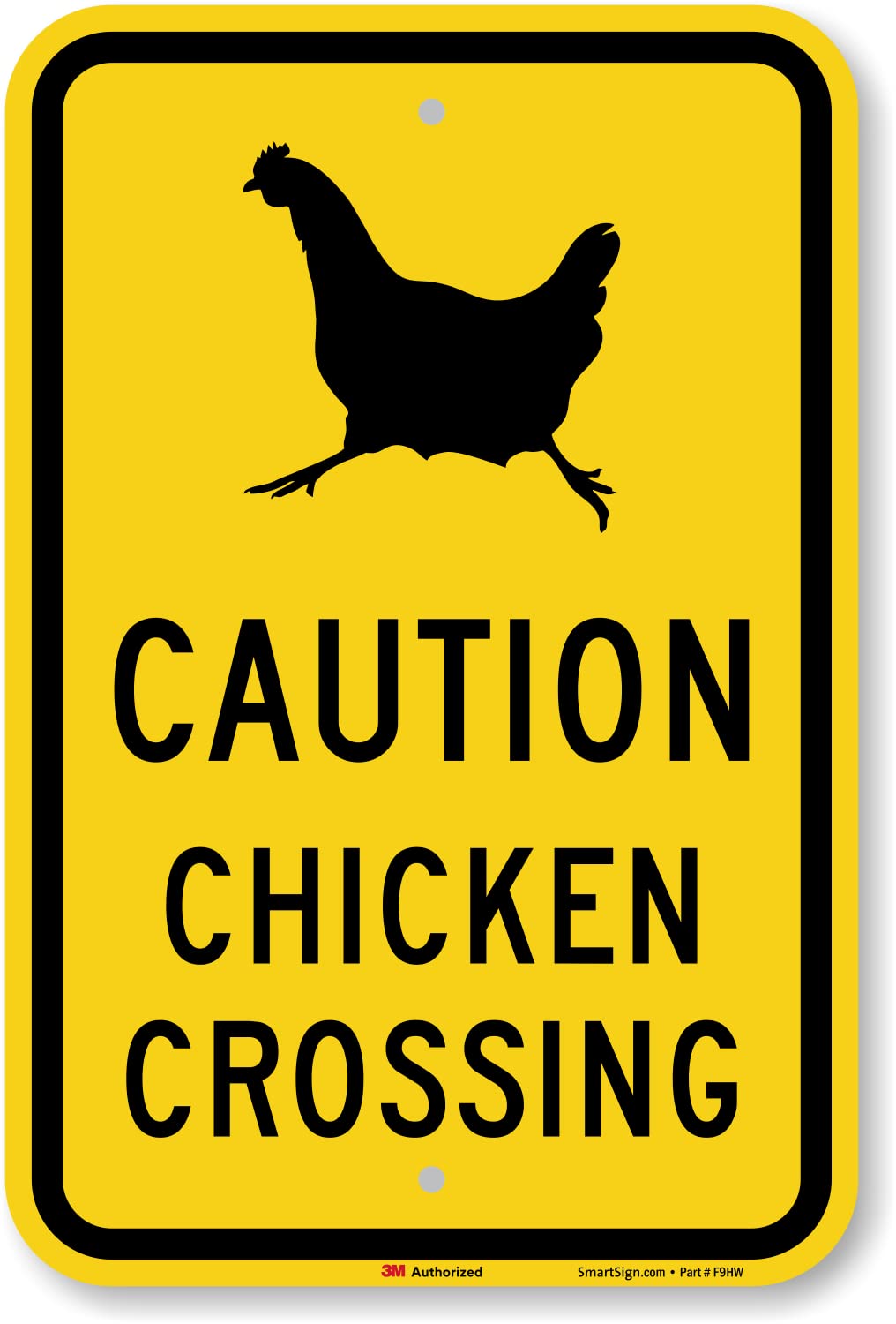 Amazon.com: SmartSign 18 x 12 inch “Caution - Chicken Crossing” Metal ...
