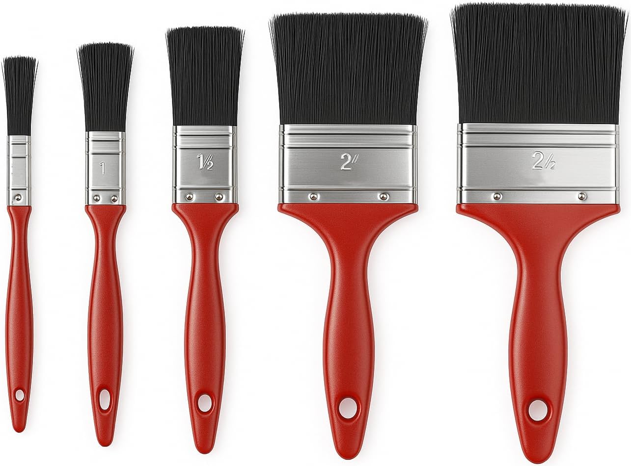 Xtremeauto 5pc Paint Brush Set – Synthetic Bristle Brushes for Emulsion ...