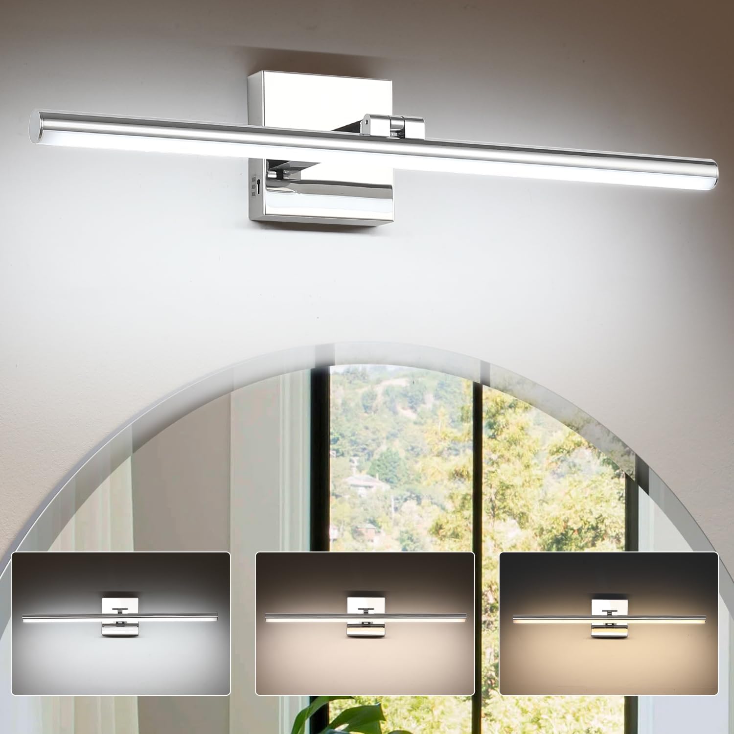 LEDMO Modern LED Bathroom Vanity Lights Retractable Cool White 6000K ...