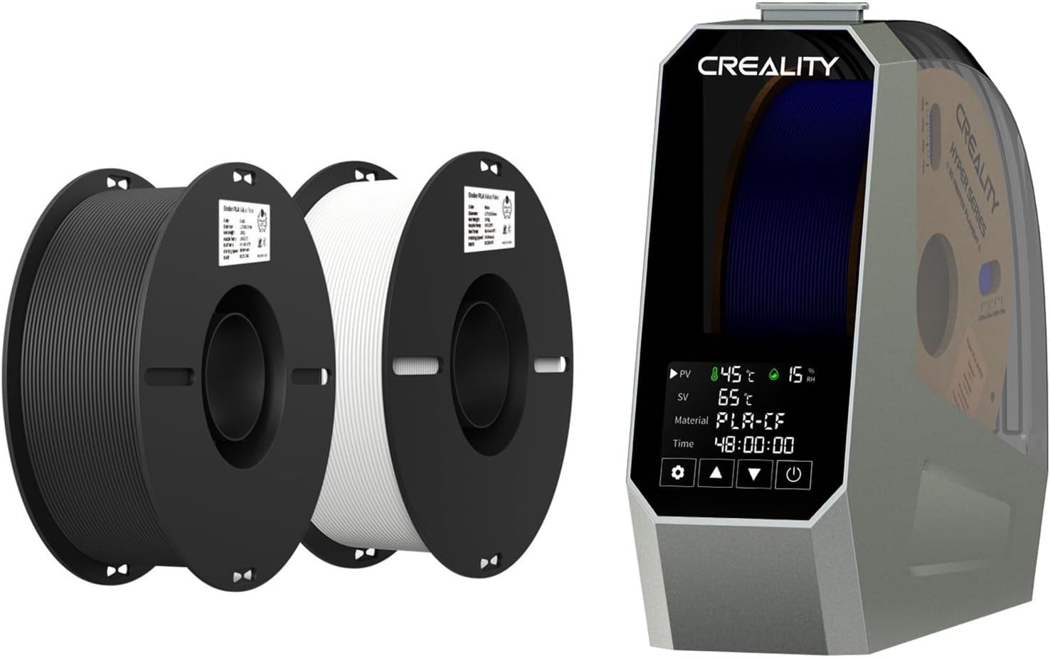 Amazon.com: Creality 2kg Black & White PLA 1.75mm Filament Bundle, with ...