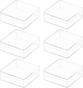 Amazon.com: Worasign Small Acrylic Box Clear 6 Pack 2.4x2.4x0.79 Inches ...