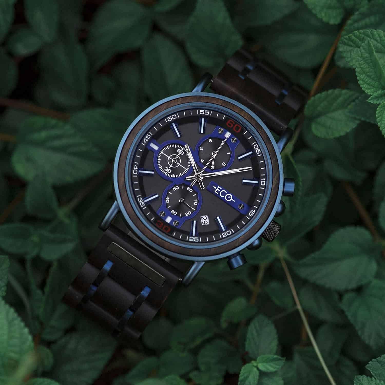 ECO Men’s Blue Wooden Watch | Handmade and Eco Friendly Watch ...