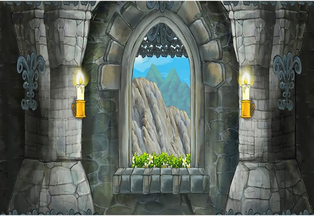 Medieval Castle Backdrop 6x4FT Knight Castle Medieval Party Wall ...