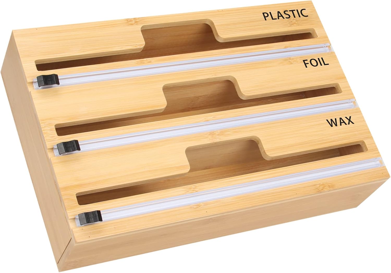 Amazon.com: Plastic Wrap Organizer with Cutter and Labels, 3 in 1 ...