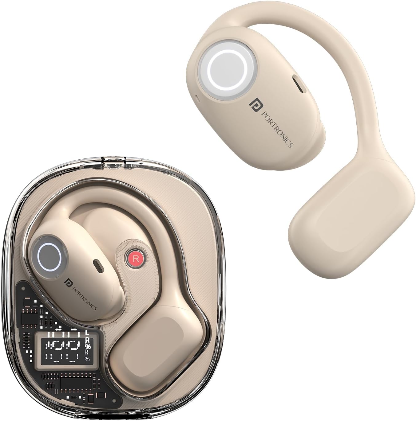 Portronics Harmonics Twins 30 Over Ear OWS Smart Wireless Earbuds with ...