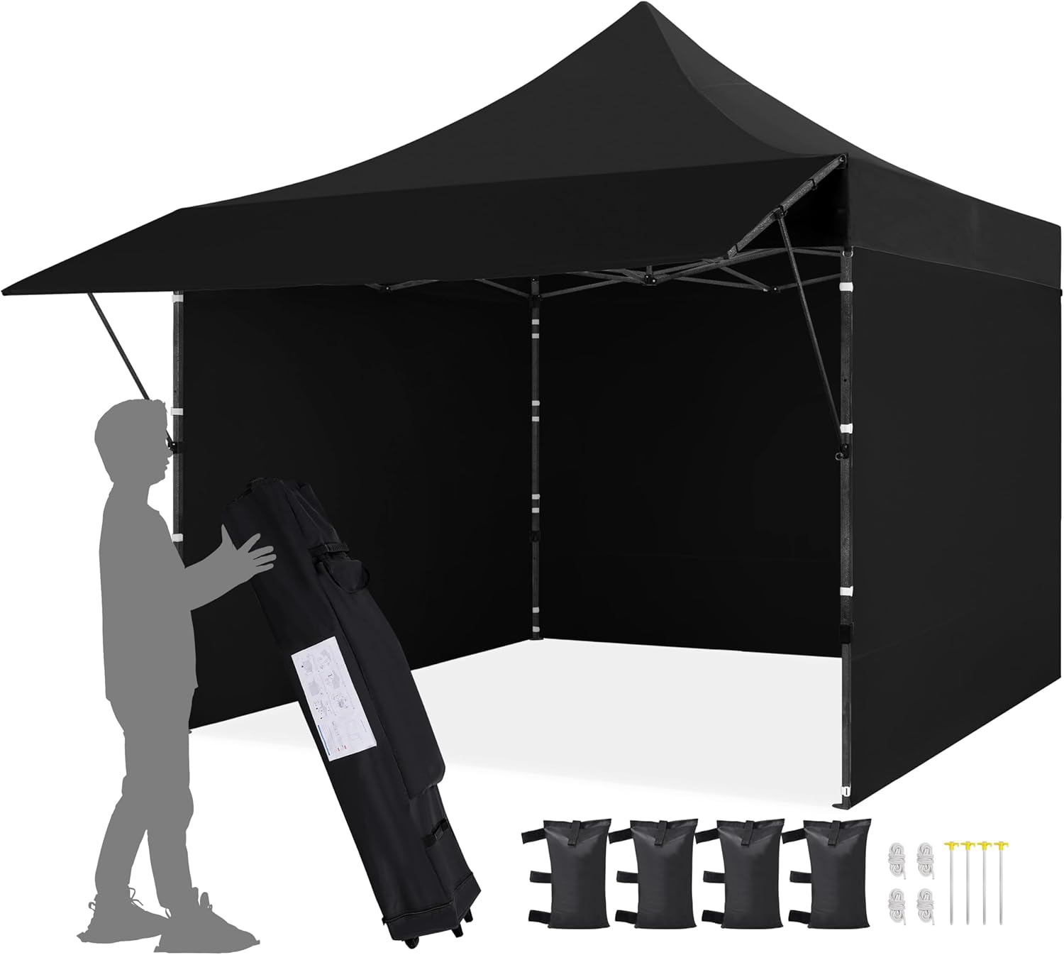 Amazon.com : Yaheetech 10x10 Pop up Commercial Canopy Tent with 3 ...