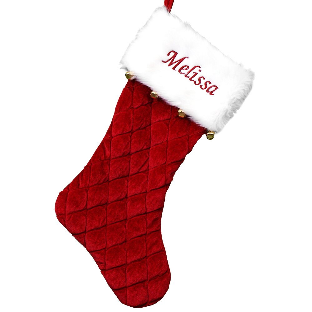 Amazon.com: GiftsForYouNow Red Velvet Quilted Personalized Christmas ...