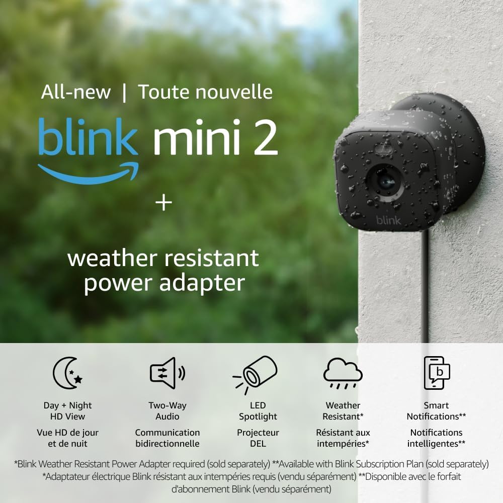 All-New Blink Mini 2 + Weather Resistant Adapters — Plug-in smart ...