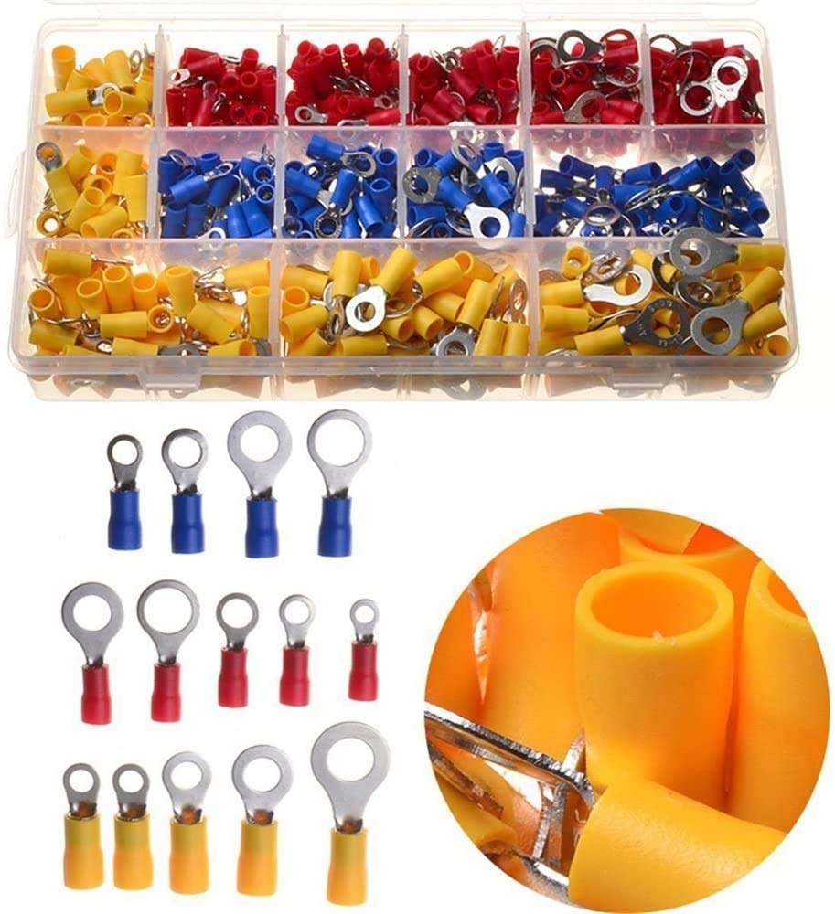 650pcs Assorted Insulated Ring Crimp Terminals Electrical 150pcs Set
