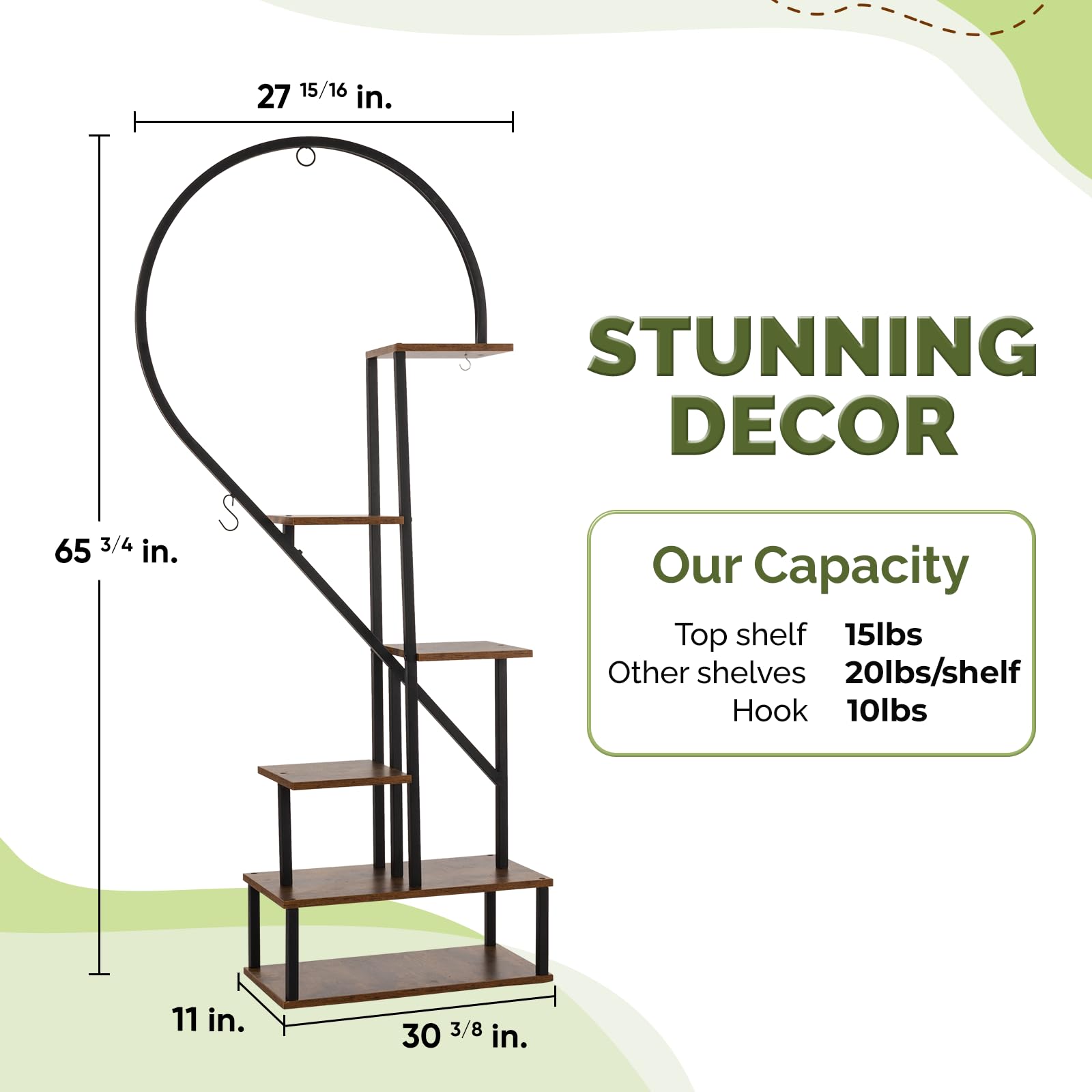 Snapklik.com : Metal Plant Stand, Heart Shape Ladder Plant Stands For ...