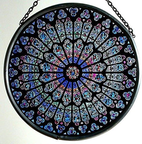 Decorative Hand Painted Stained Glass Window Sun Catcher/Roundel in a ...