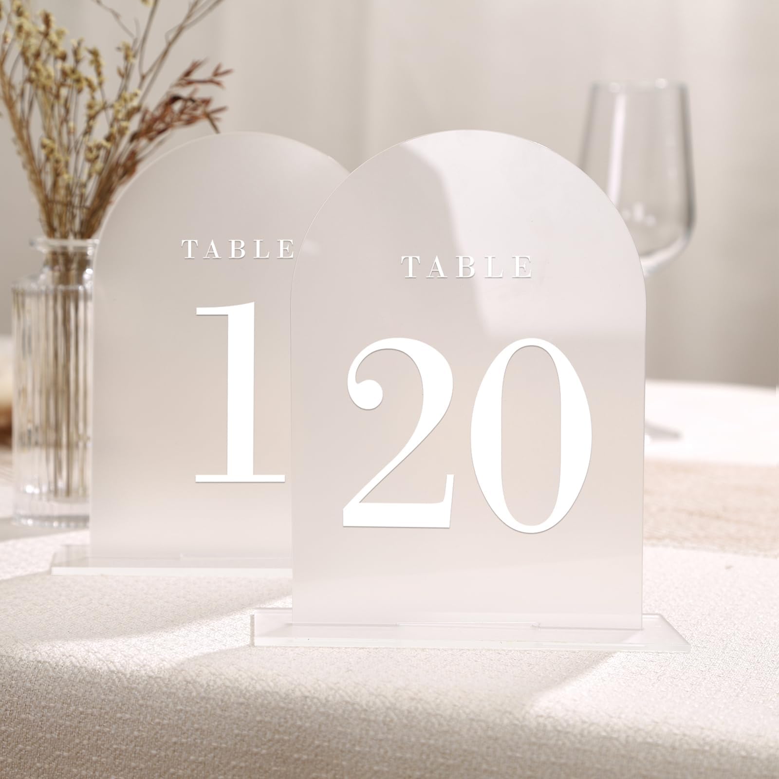 Amazon.com: HOODO White Arch Wedding Table Numbers 1-15 with Stands, 5 ...