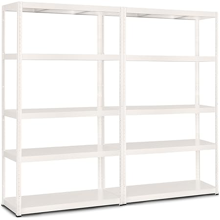 Storalex Pack of 2 Metal Office/Utility Room Shelving Units - 1800mm ...