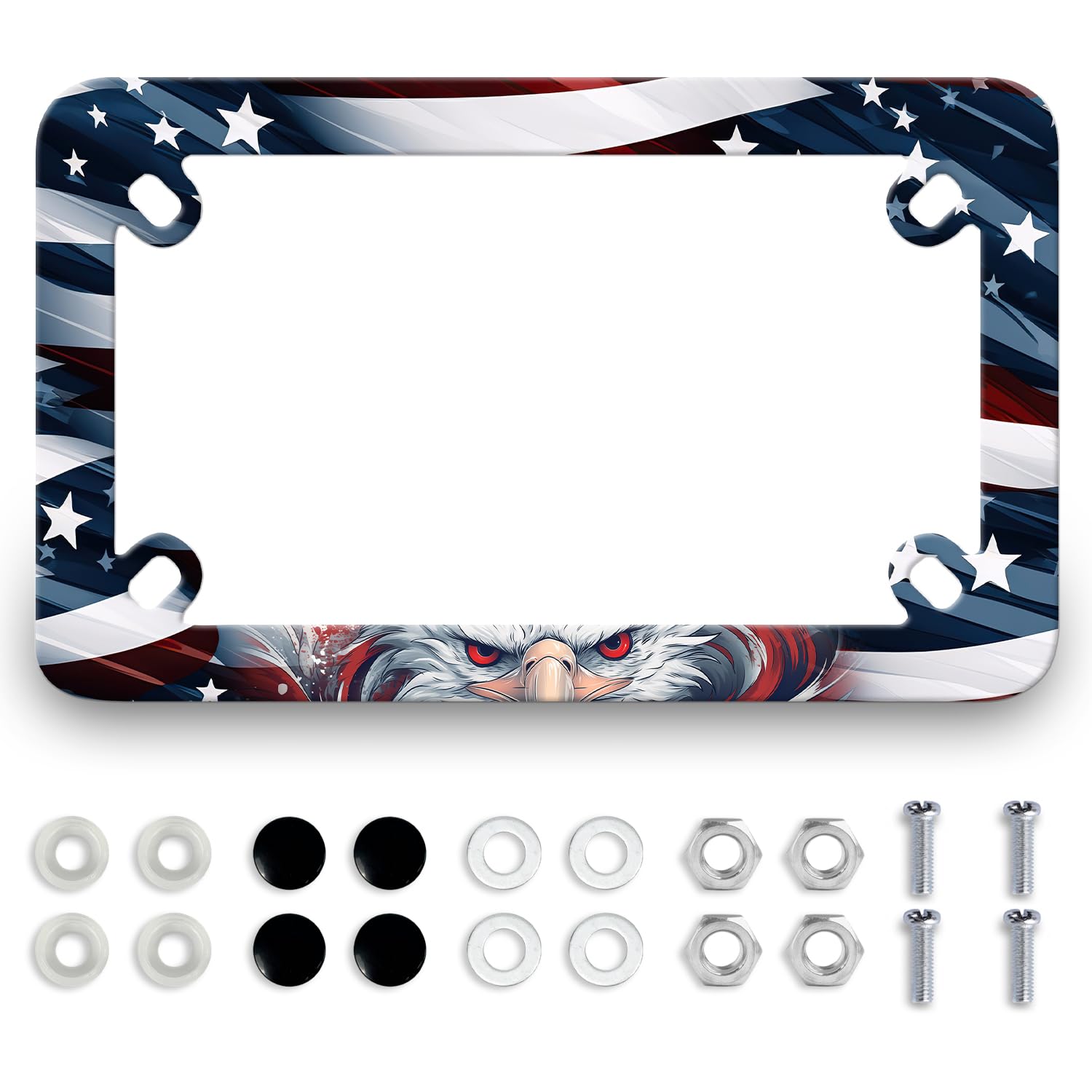 Amazon.com: Motorcycle American Flag Eagle License Plate Frame ...