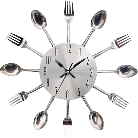 Amazon.com: Kitchen Wall Clock, Kitchen Cutlery Wall Clock with Forks ...