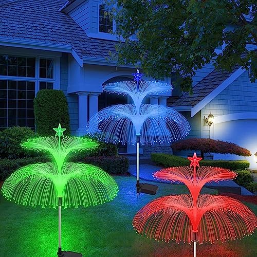 Amazon.com : Solar Garden Lights 3 Pack 7 Color Changing Solar Outdoor ...
