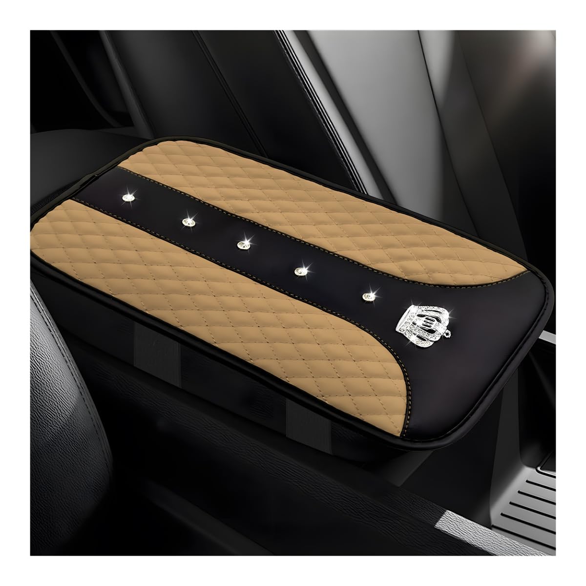 Amazon.com: Yourkar Bling Crown Car Center Console Mats, Anti-Slip and ...