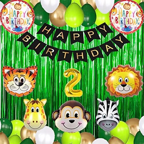 PARTY BREEZE jungle theme happy birthday party decoratiions combo set ...