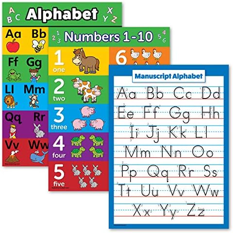 Amazon.com: Palace Learning 3 Pack - ABC Alphabet + Numbers 1-10 ...