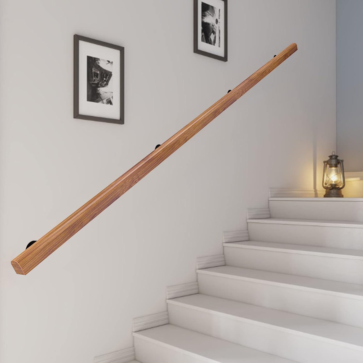 CMMC 1-20ft Wooden Handrails, Wall Mounted Barrier-Free Staircase Grab ...