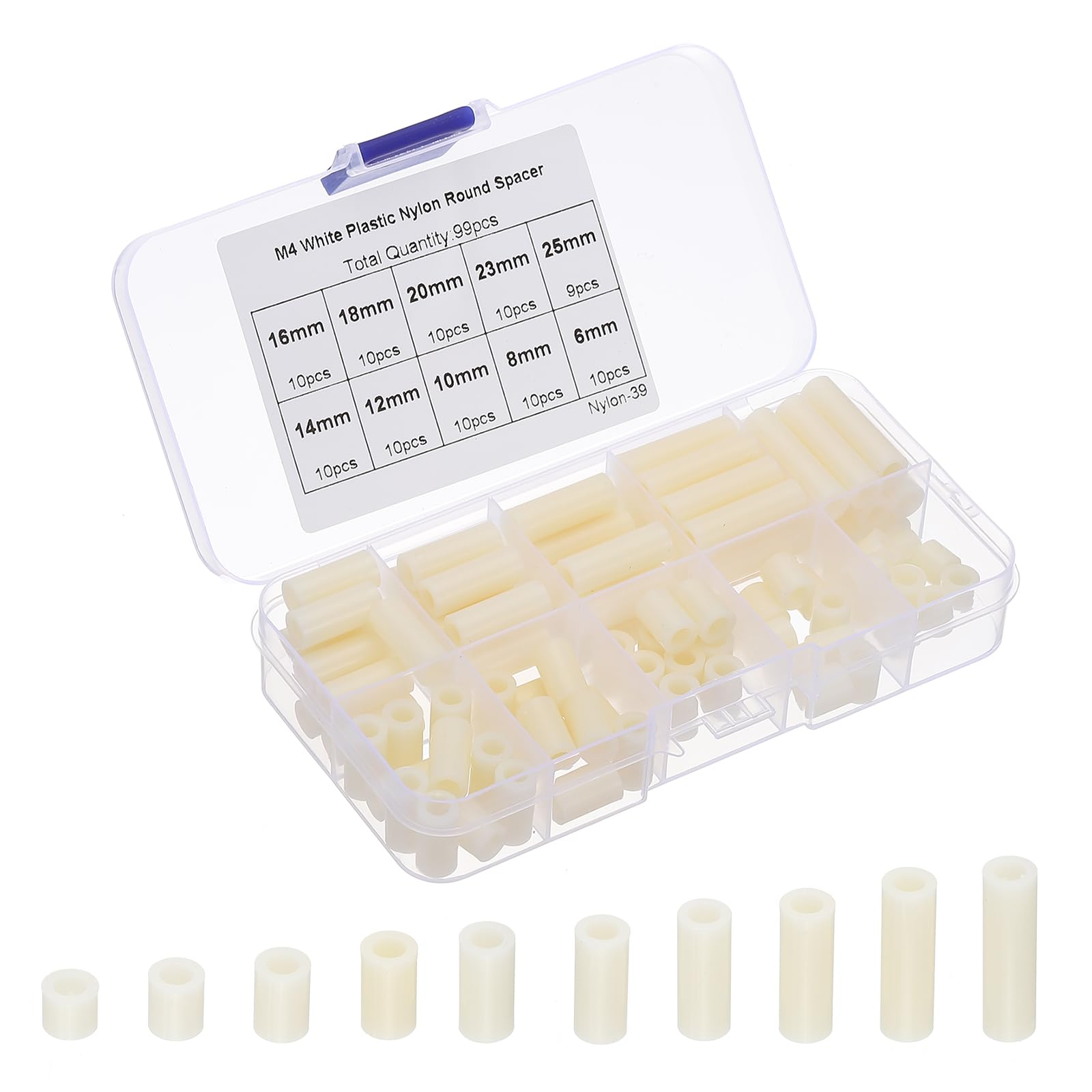Amazon.com: PATIKIL M4 Nylon Spacer, 99Pcs Round Spacer Standoff Non ...