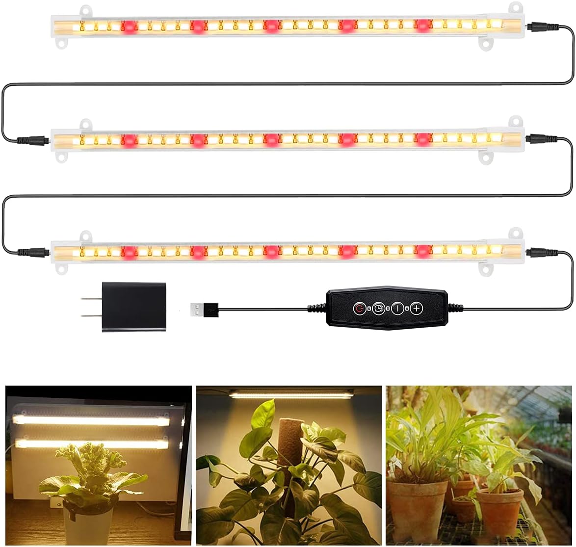 Amazon.com : LED Grow Light Strips for Plants,Cholas 36W 132 LEDs Auto ...