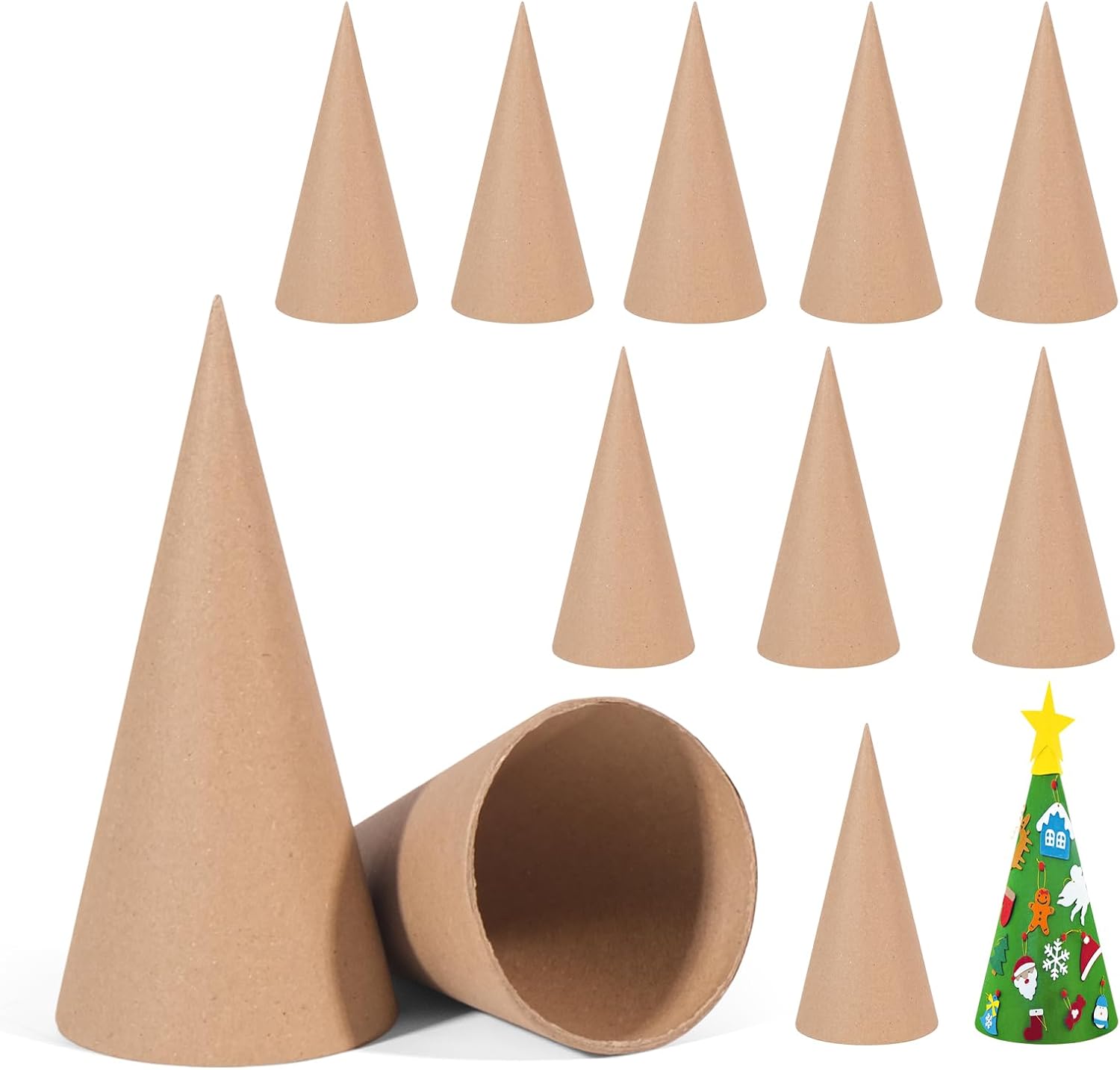 Amazon.com: MicoSim 12 PCS Paper Mache Cones Open Bottom,Cardboard ...