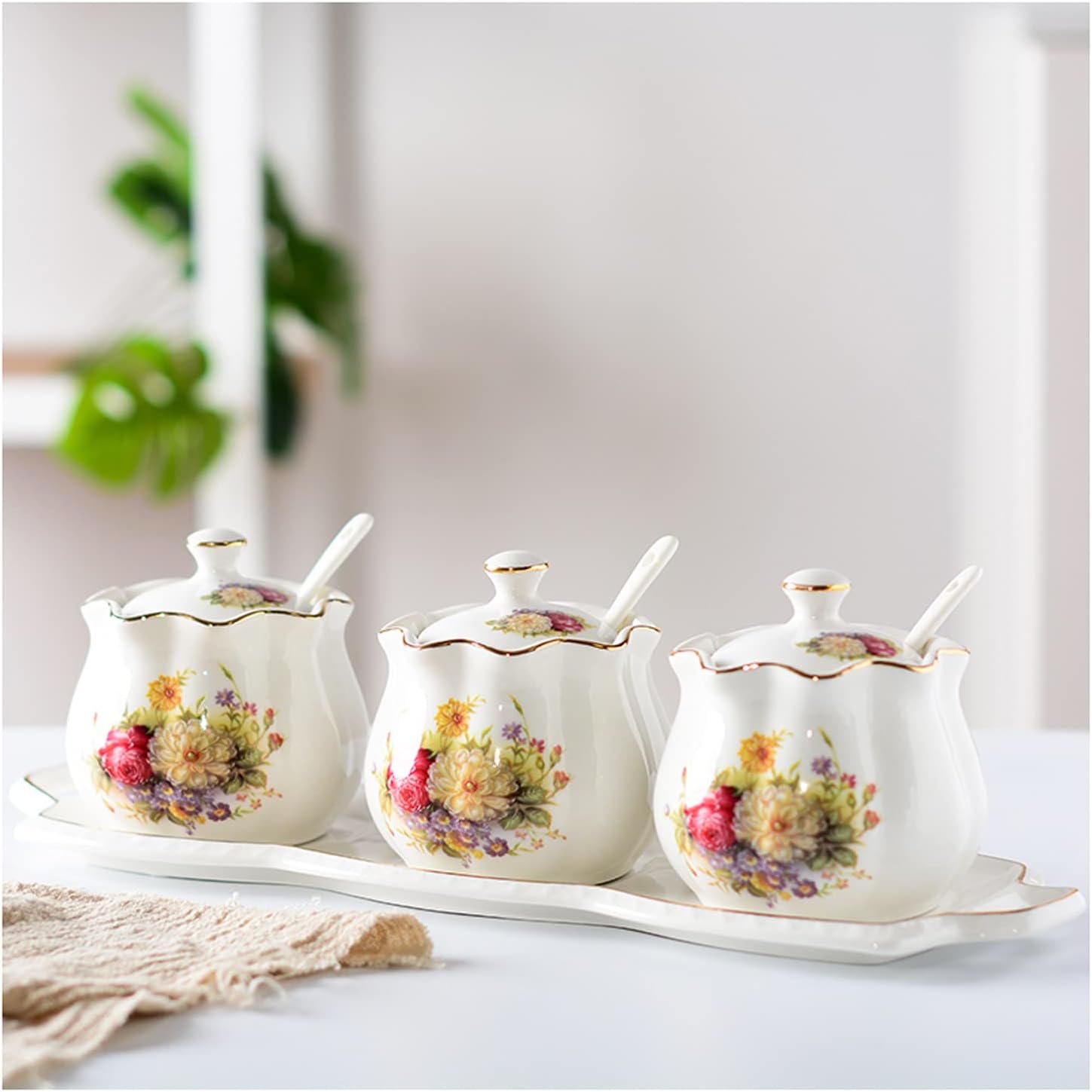 Amazon.com | Condiment Jar Condiment Jars Ceramic Seasoning Pot Kitchen ...