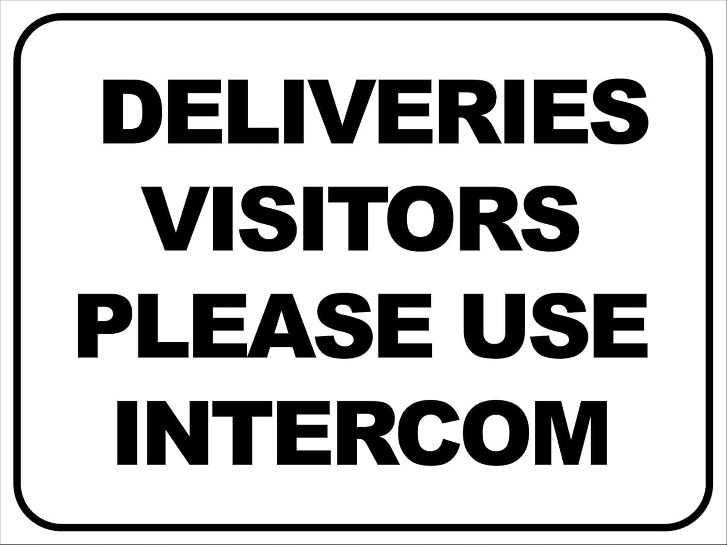 Amazon.com: Deliveries Visitors Please Use Intercom Sign Metal Tin Sign ...