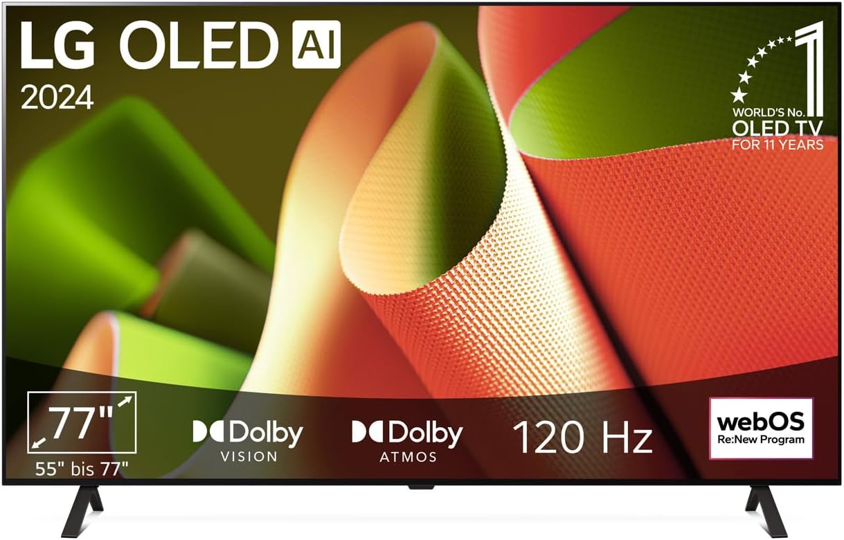 LG OLED77B4ELA TV 195 cm (77 Zoll) OLED Fernseher (α8 4K AI-Prozessor ...