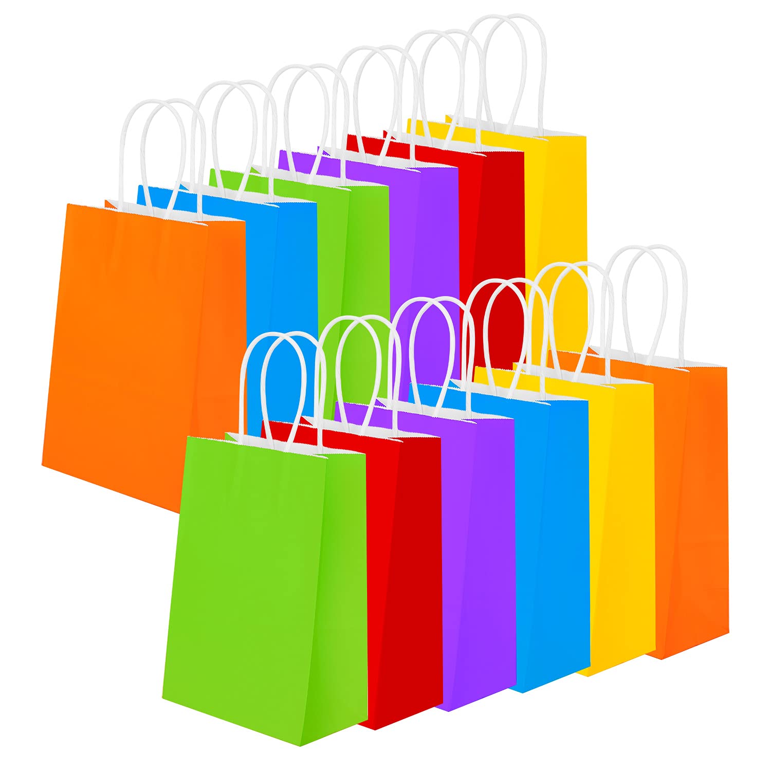 AUTOWT 24 Pcs Kraft Paper Party Favor Gift Bags - 6 Colors Paper Candy ...