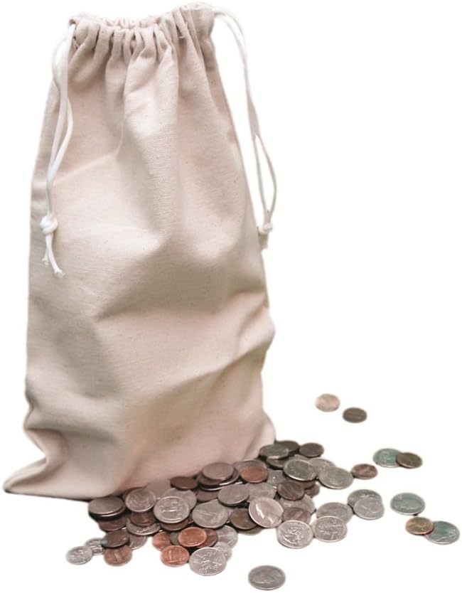 Amazon.com: Samjobroad Canvas Coin Money Sacks, 3-Pack Drawstring Bags ...