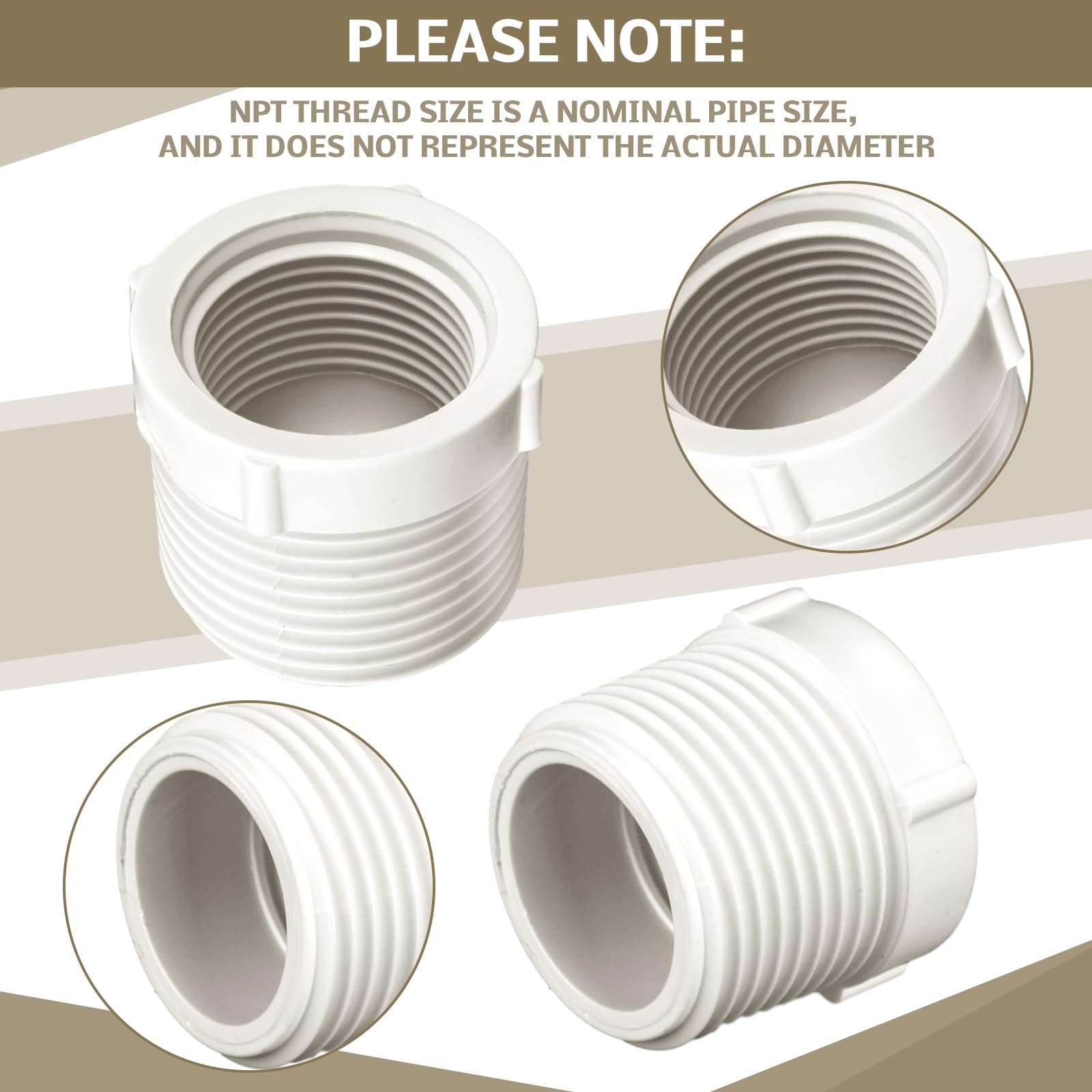 Snapklik.com : 10 Pcs PVC Pipe Fitting 1" Male To 3/4" Female Thread ...