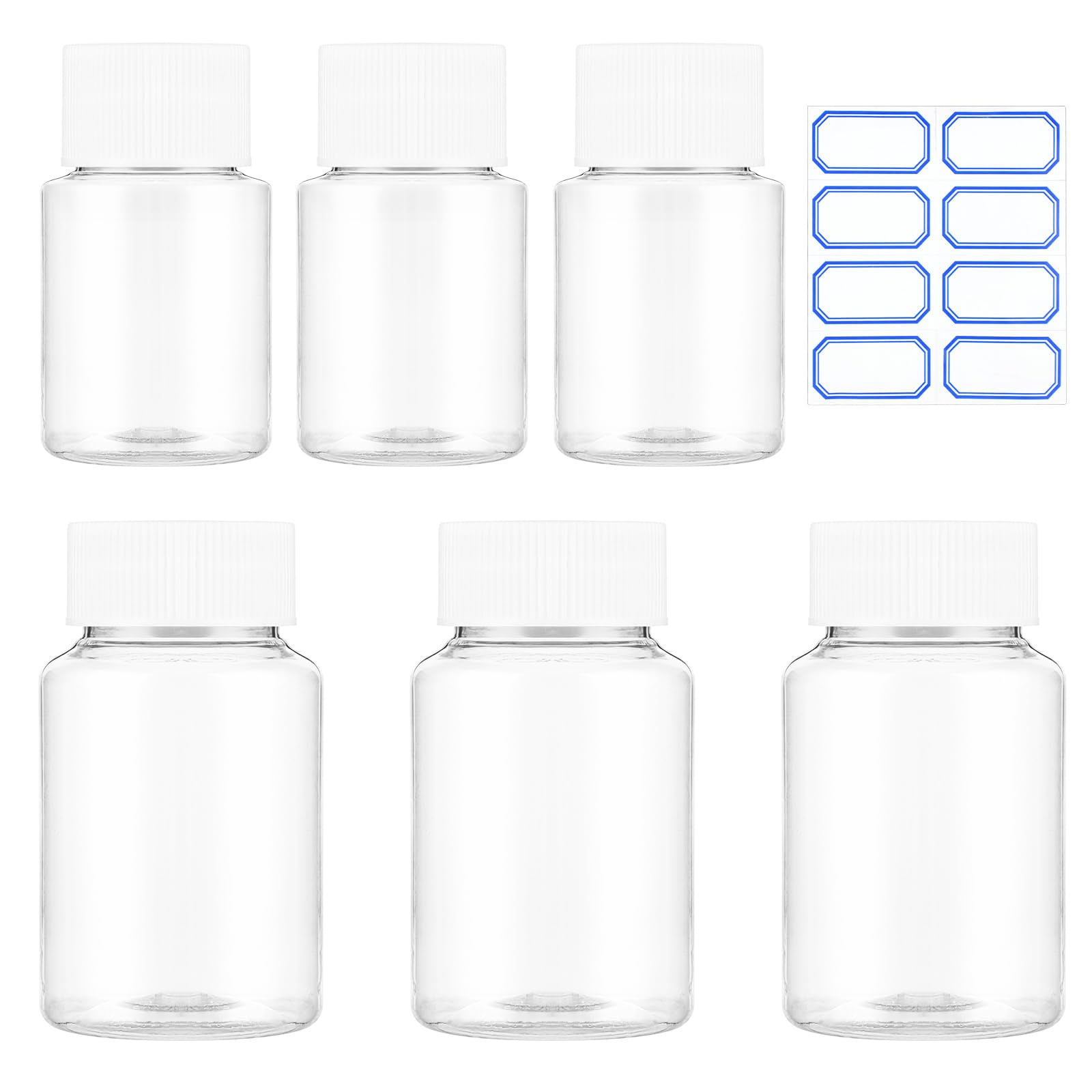 Amazon.com: 6 Pcs Clear Pill Bottle 30ml/80ml Plastic Medicine ...