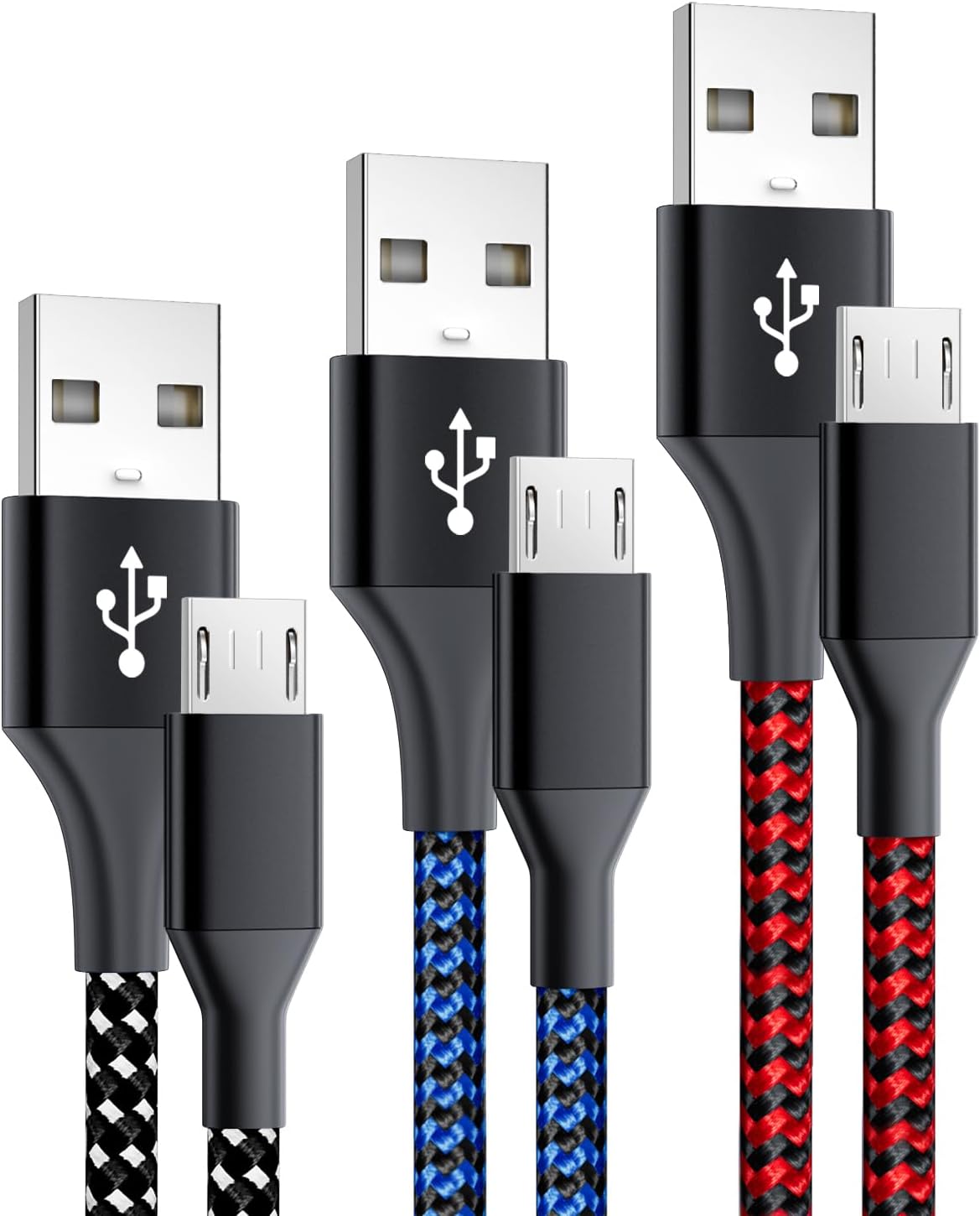 Amazon.com: 3-Pack 6FT Micro USB Cable Android Charger Cord,Long ...