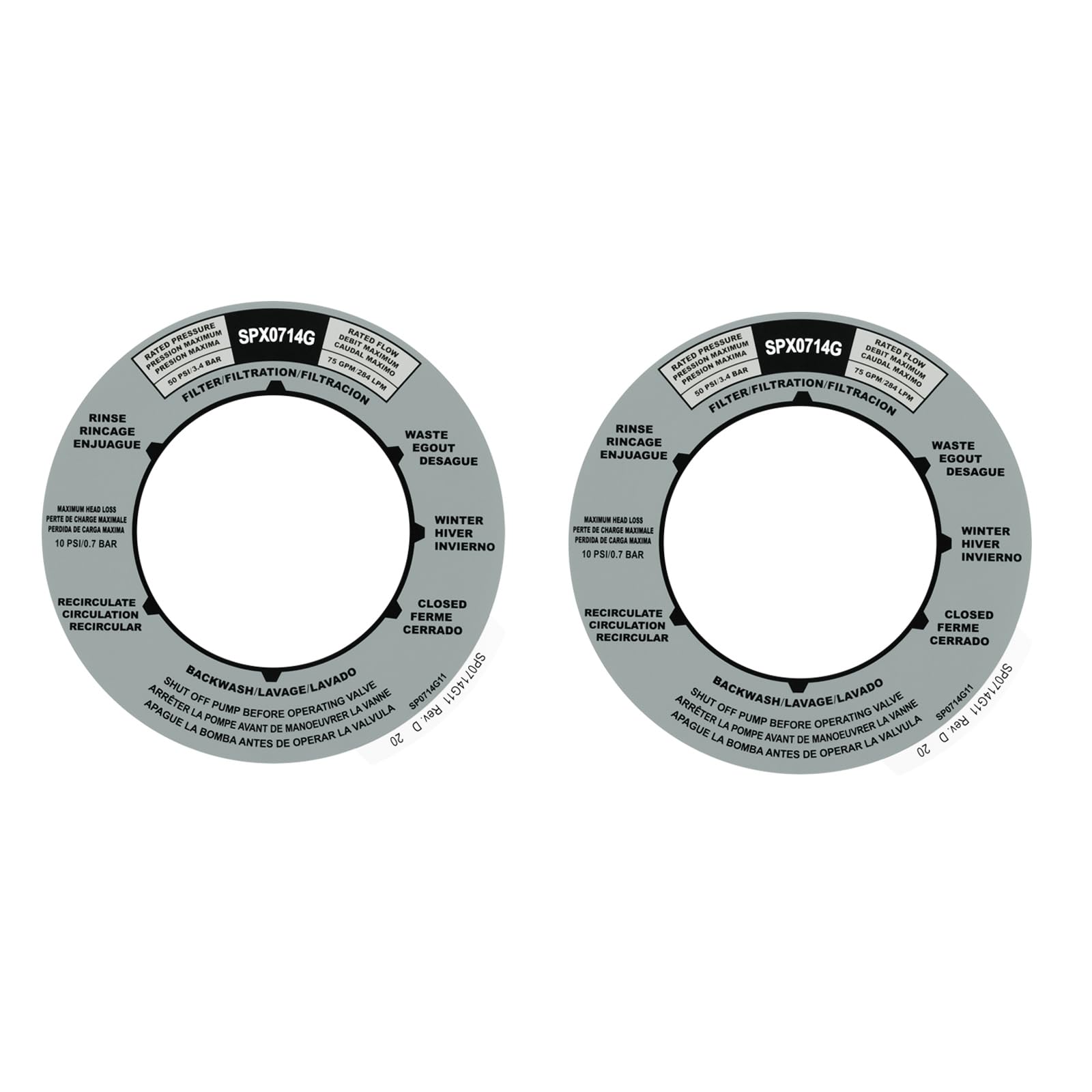 Amazon.com: FELHOOD SPX0714G Sand Filter Valve Label Plate Sticker ...